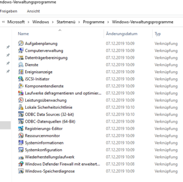 Verwaltungstools in Windows 10 öffnen - wie geht das?