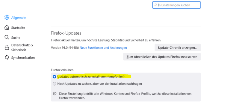Mozilla Firefox: Den Fehler ssl_error_no_cypher_overlap beheben