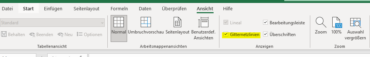 Gitternetzlinien in Microsoft Excel ausgeblendet