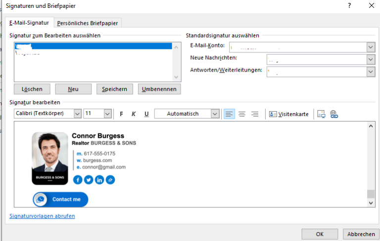 Microsoft Outlook: Die Outlook Signatur ändern