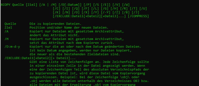 Xcopy: Parameter, Befehle und Anwendungsbeispiele