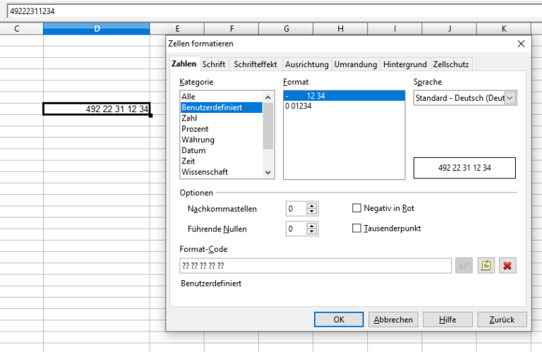 Telefonnummern in Excel-Listen formatieren - HDWH.de