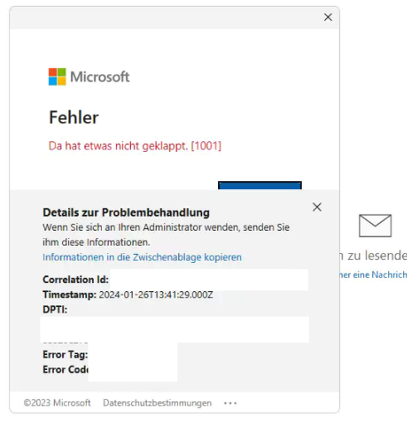 Microsoft Office 365: Anmeldefehler 1001 - Problem gelöst - HDWH.de